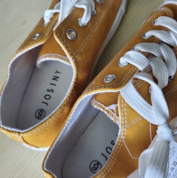 Josiny | Shoes | Mustard Yellow Josiny Slides Sneakers | Poshmark